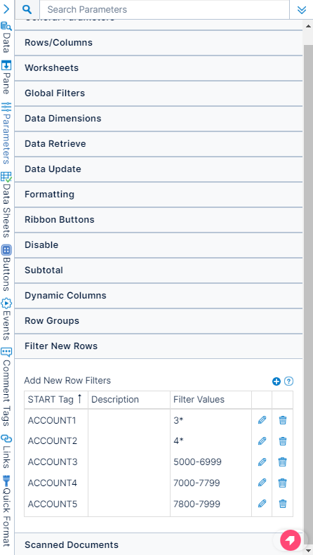 ADDROW_FILTER – Bizview v24