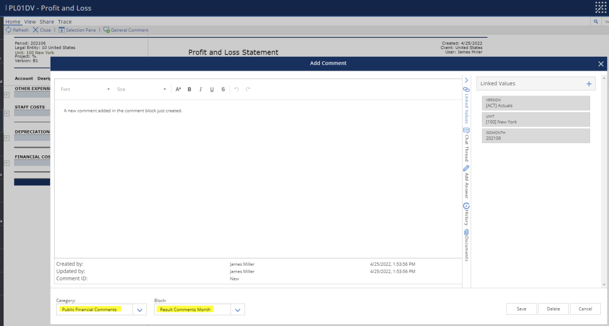 Add Comment Blocks in Template – Bizview v24