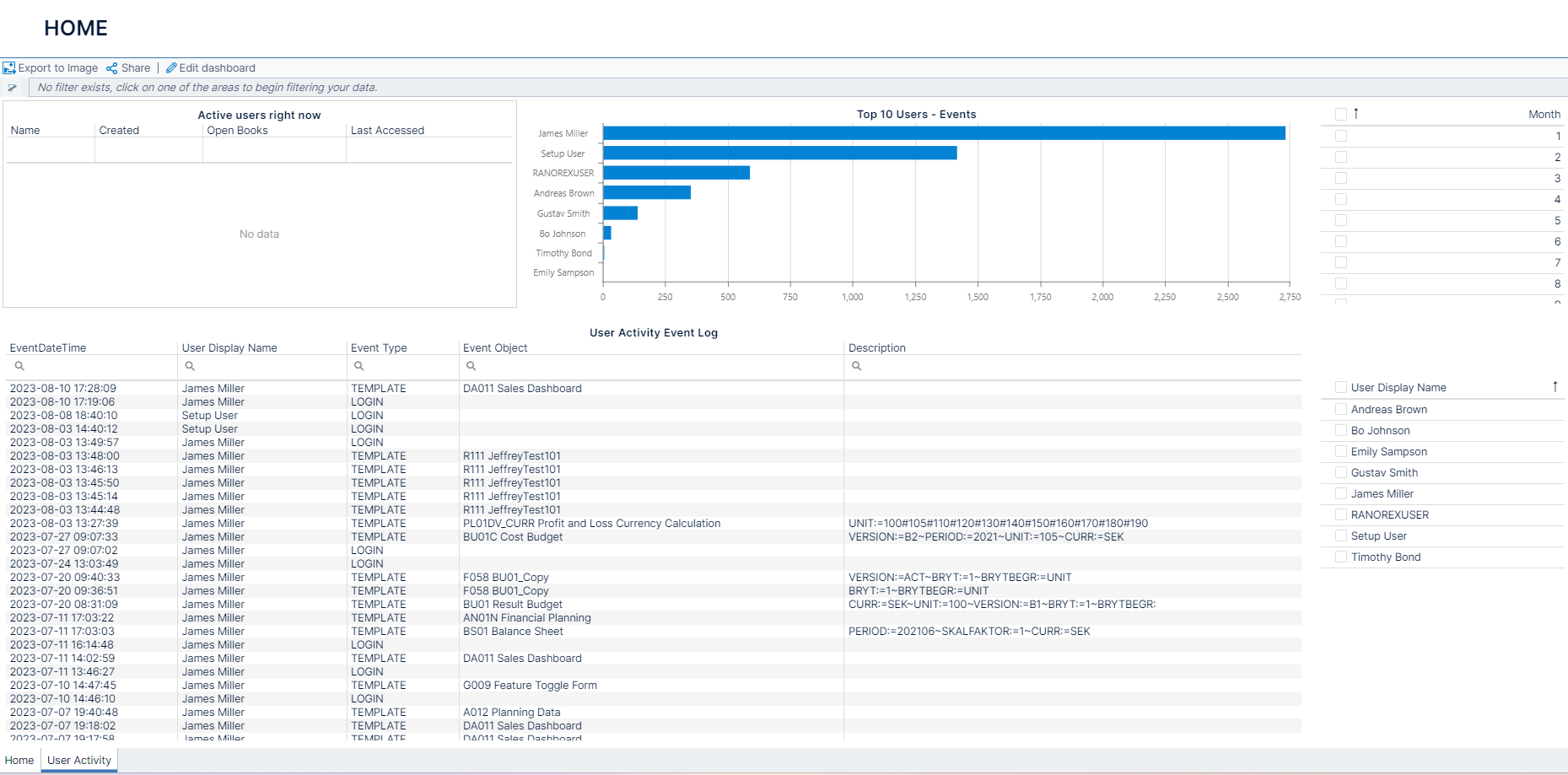 Event Log – Bizview v24