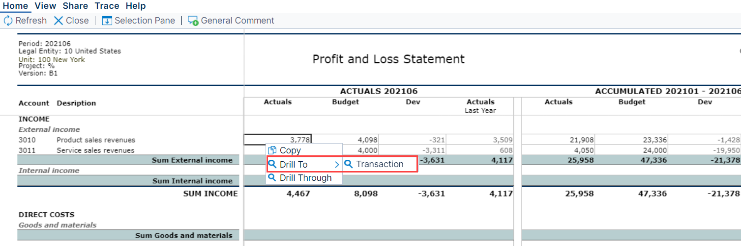 Drill Down – Bizview v24