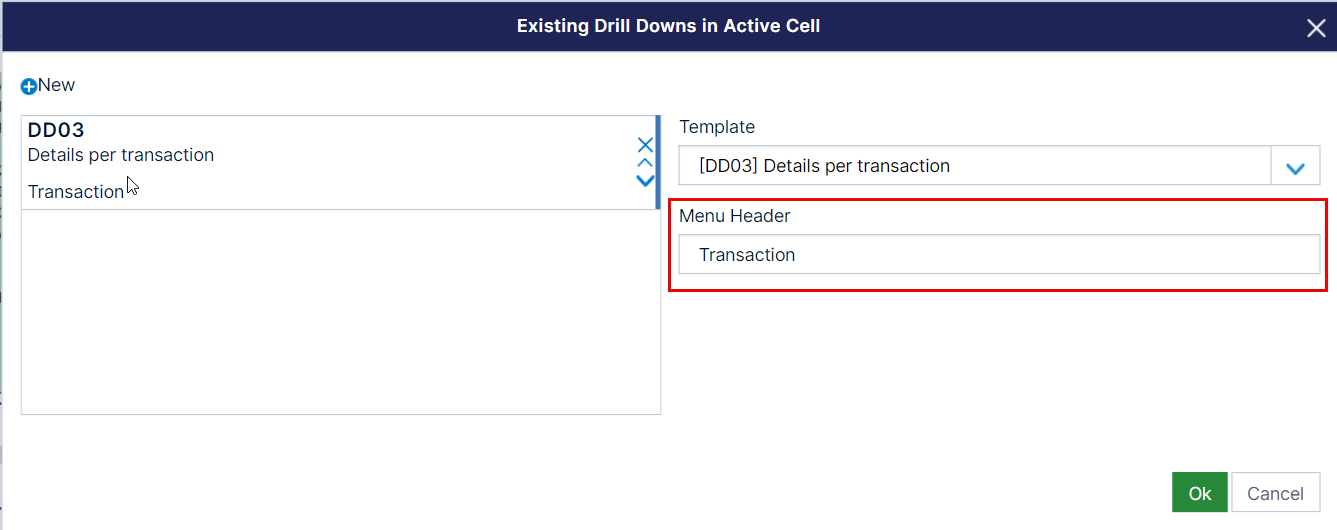 Inserting a Drill Down – Bizview v24