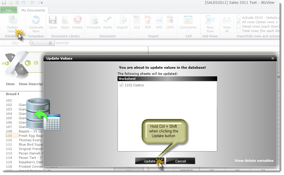 Short Command to TRACE (Update Form) – Bizview v24