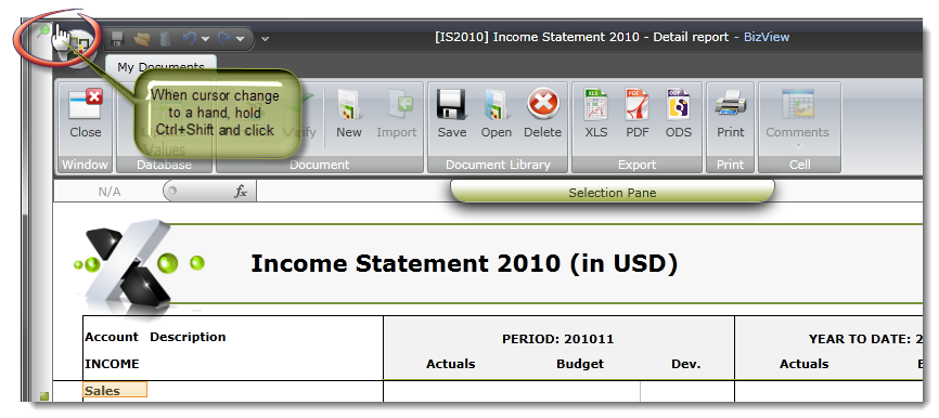Short Command to TRACE (Generate Document) – Bizview v24
