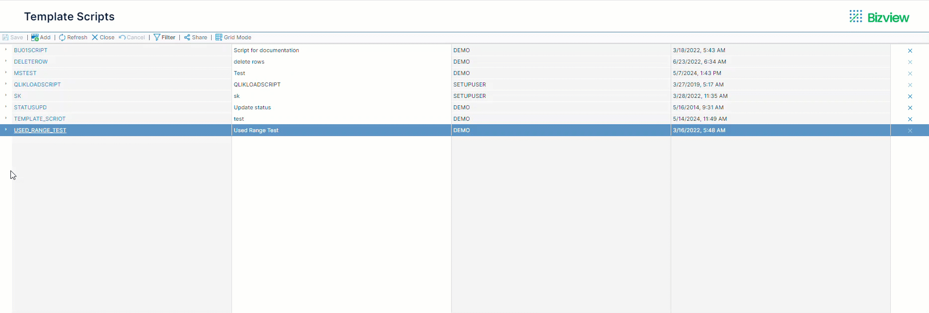 Template Scripts – Bizview v24