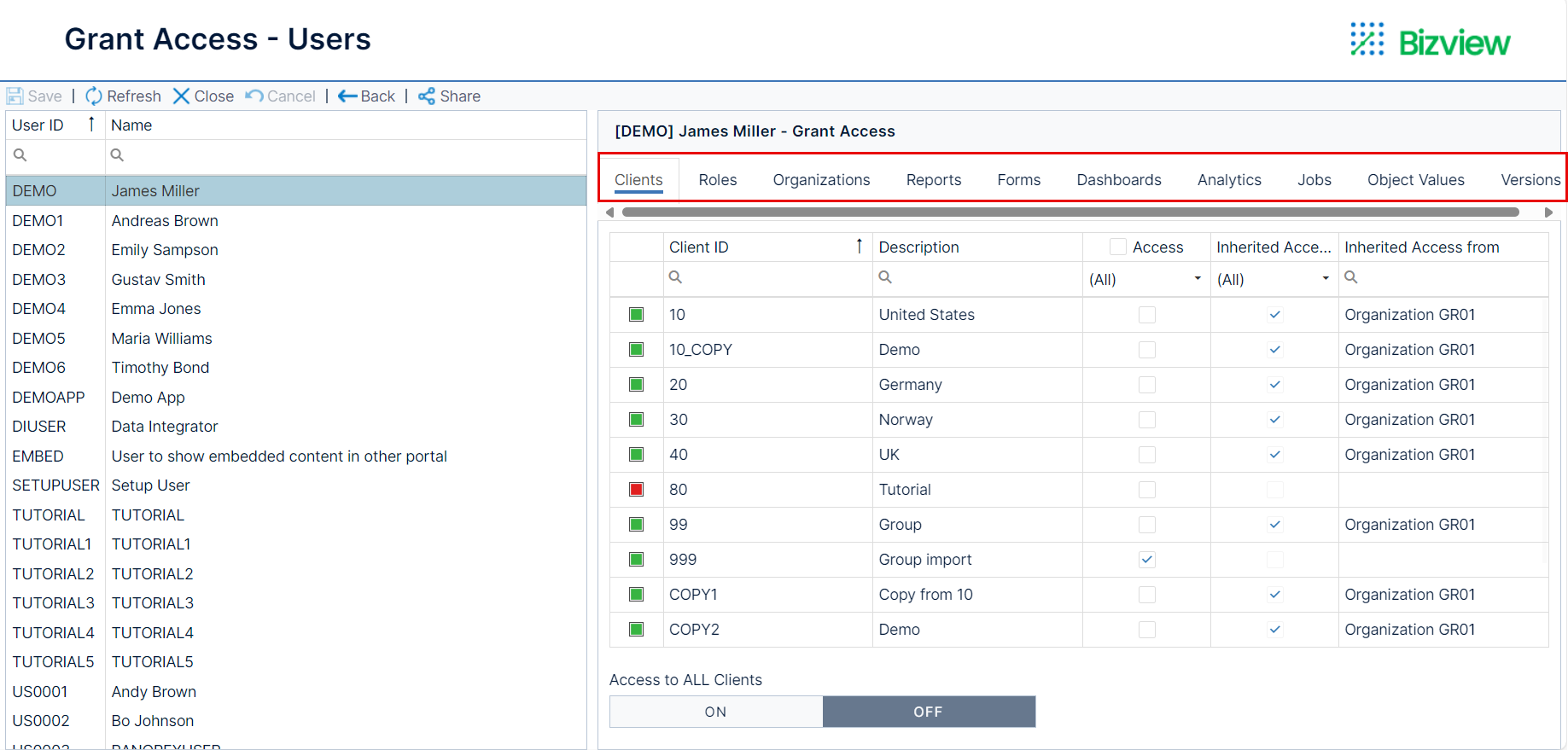 Users – Bizview v24