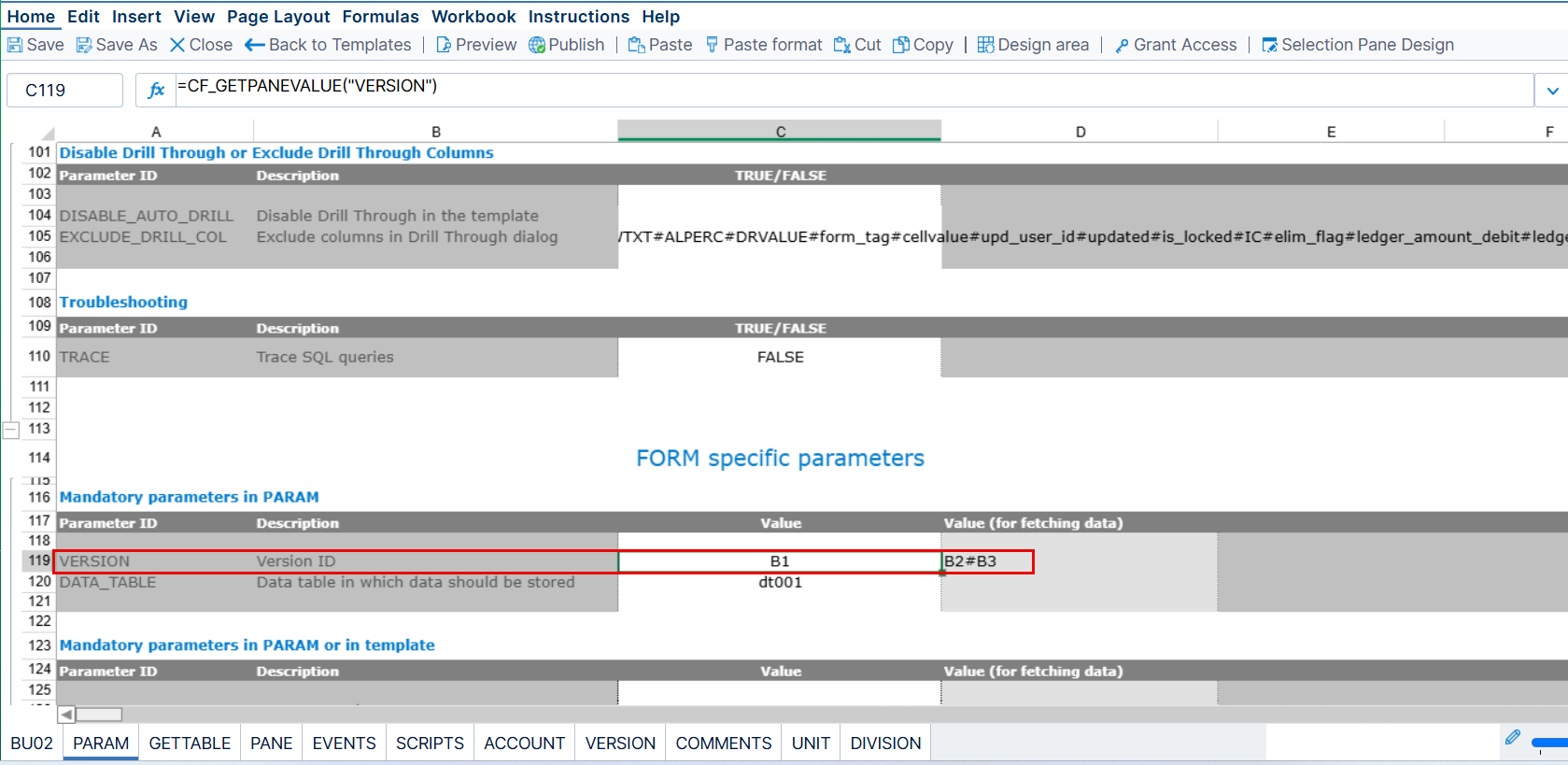 VERSION in FORMS – Bizview v24