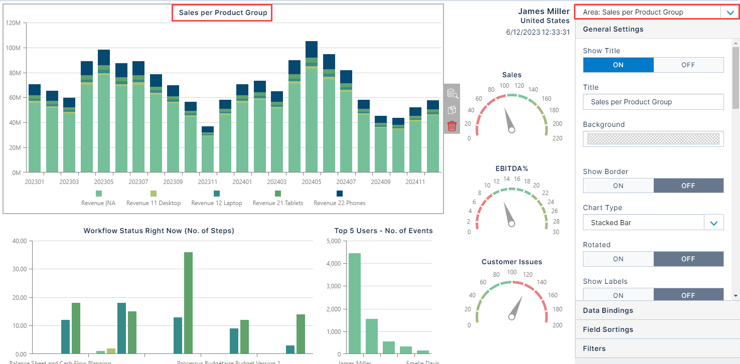 Dasharea Settings – Bizview v24
