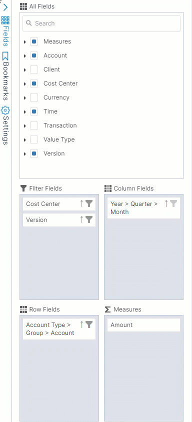 Creating an Analytics Report (Fields) – Bizview v24