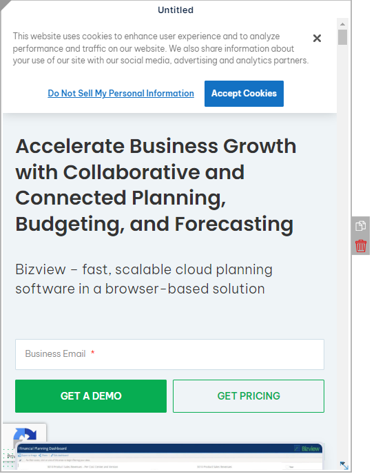Inserting an IFrame – Bizview v24
