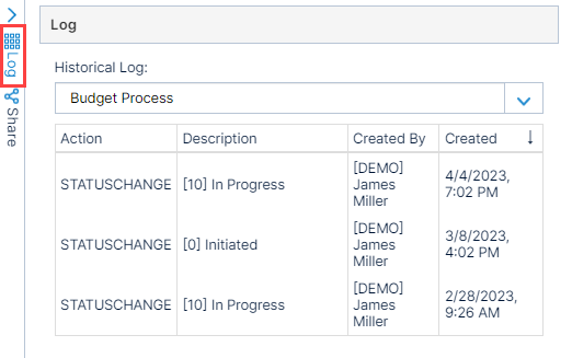 Workflow Log – Bizview v24