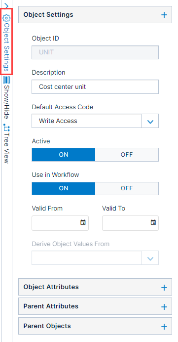 Object Settings – Bizview v24