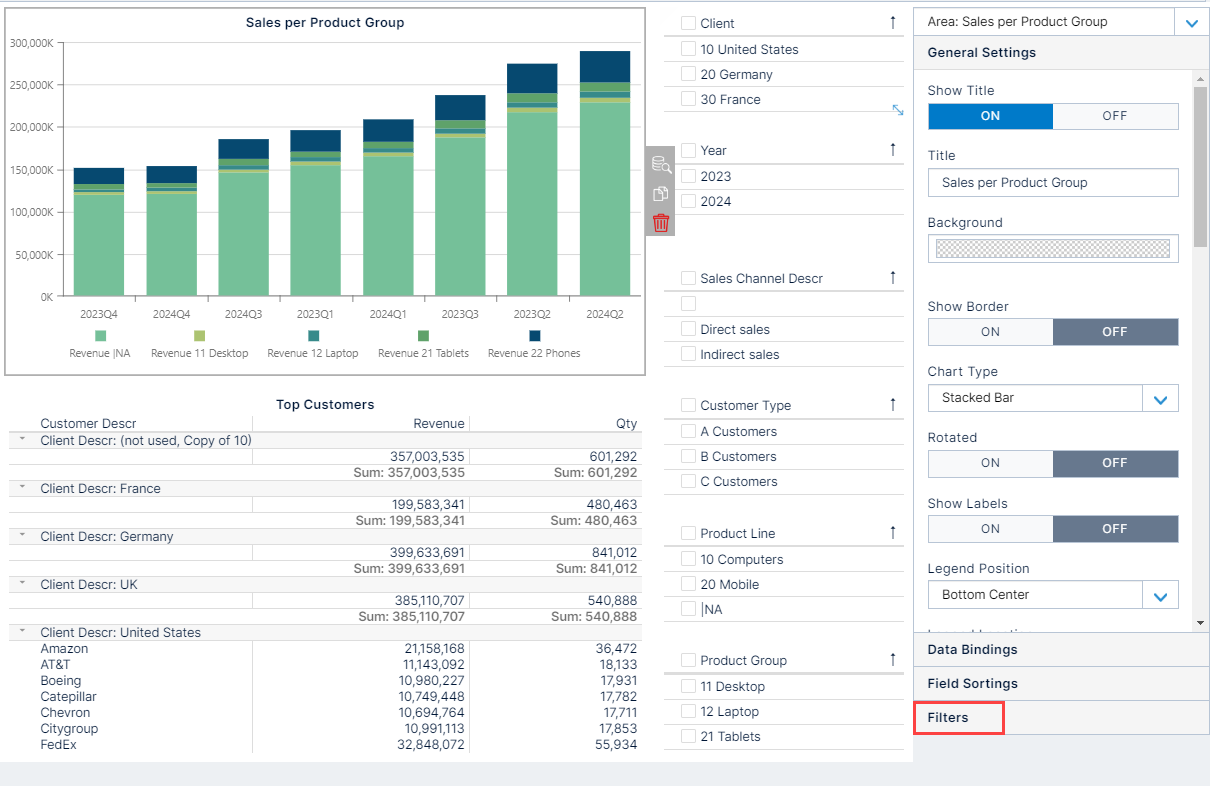 Selection Pane Filter – Bizview v24