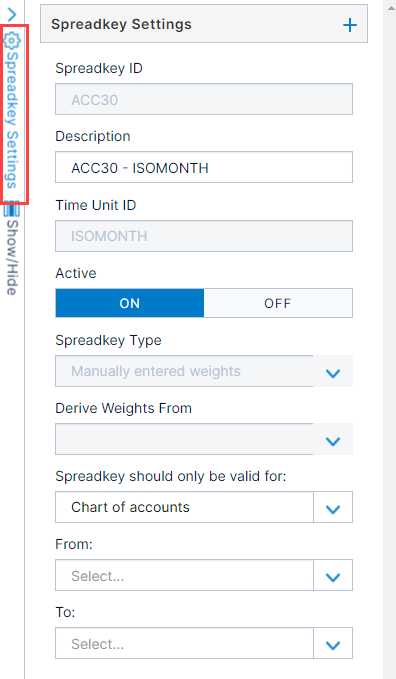Spreadkey Settings – Bizview v24