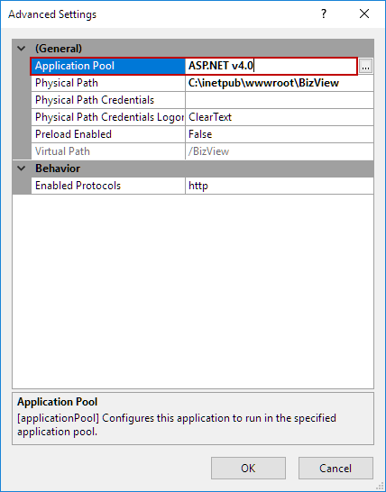Editing Application Pool Identity to Enable PDF Viewer – Bizview v24